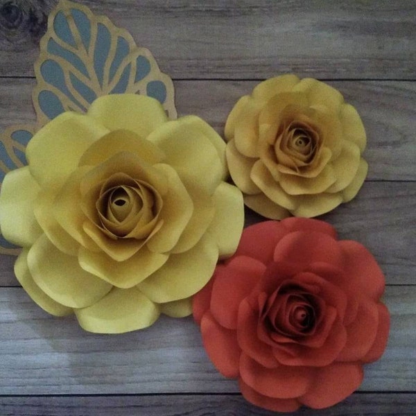 Large Paper Flower Template PDF Printable Rose Template Size L - Etsy