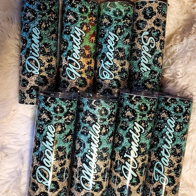 DIGITAL FILE Turquoise and Rose Gold Glitter Leopard Print Skinny ...
