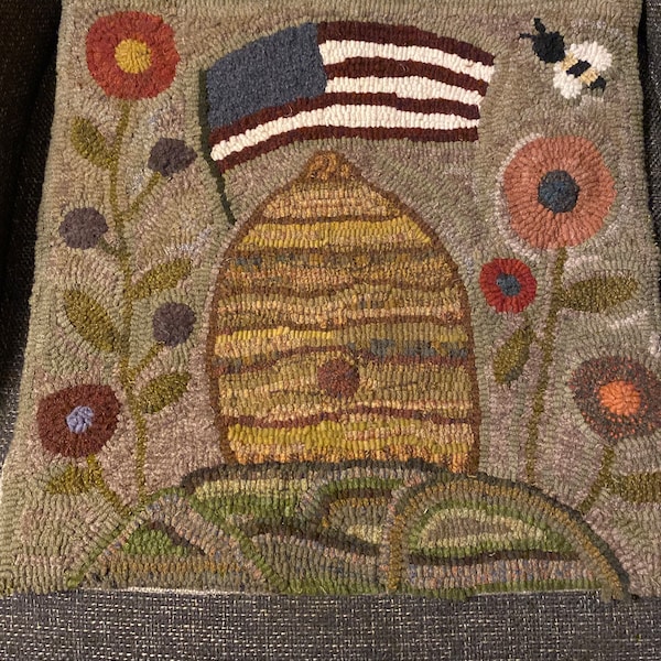 Primitive Folk Art Rug Hooking Pattern-i Wuf U - Etsy