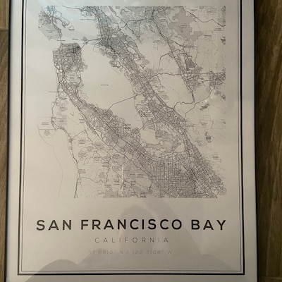 SF the Bay Area Map, San Francisco Map Print, San Francisco Map Poster ...