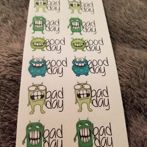 Good Day/bad Day Monster Stickers - Etsy