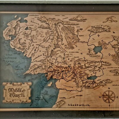 Middle Earth 3D Wood Map - Etsy