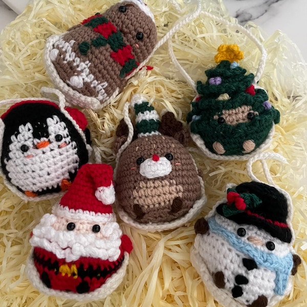 Swinging Holiday Squad Crochet Patterns, Christmas Car Hanging Crochet ...