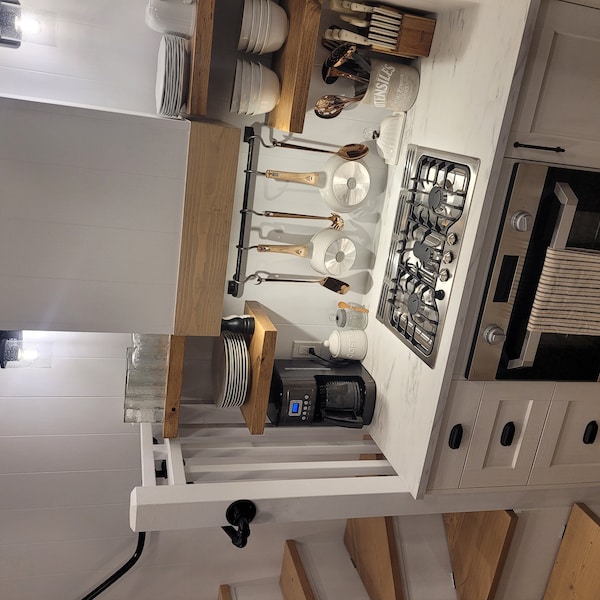 Kitchen Rail Made From Raw Steel With S Hooks | Hanging Rail | Utensil ...