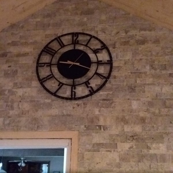 Antique Style Roman Numeral Metal Wall Clock, Rustic Modern Wall Clock ...