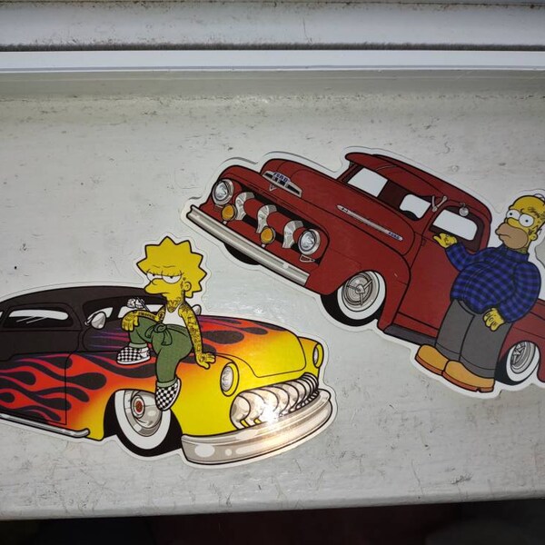 Simpsons Family Sticker Pack Marge, Bart, Homer, Lisa, Maggie - Etsy
