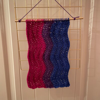 Crochet Pride Pattern Lgbtq Queer Lesbian Bisexual Flag Wall Hanging ...