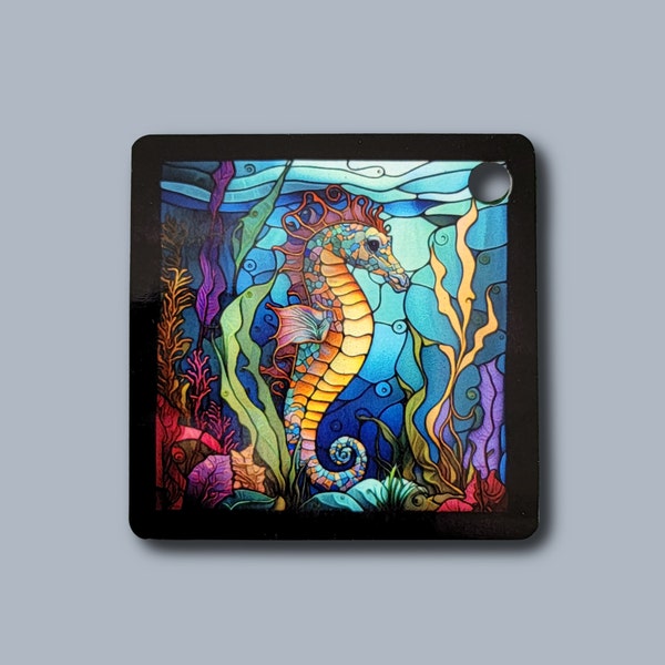 Seahorse Stained Glass Sublimation Designs, Stained Glass Pattern ...