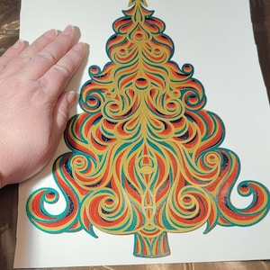 Christmas Tree 3D Zentangle Svg Files, Multilayer Panel for Laser ...