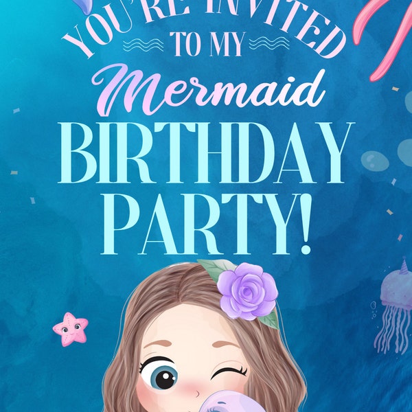 Cute Mermaid and Friends Clipart With Watercolor Illustration - Etsy