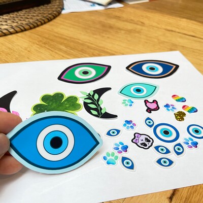 Set of Evil Eye Waterproof Vinyl Stickers Pack Laptop Decal - Etsy