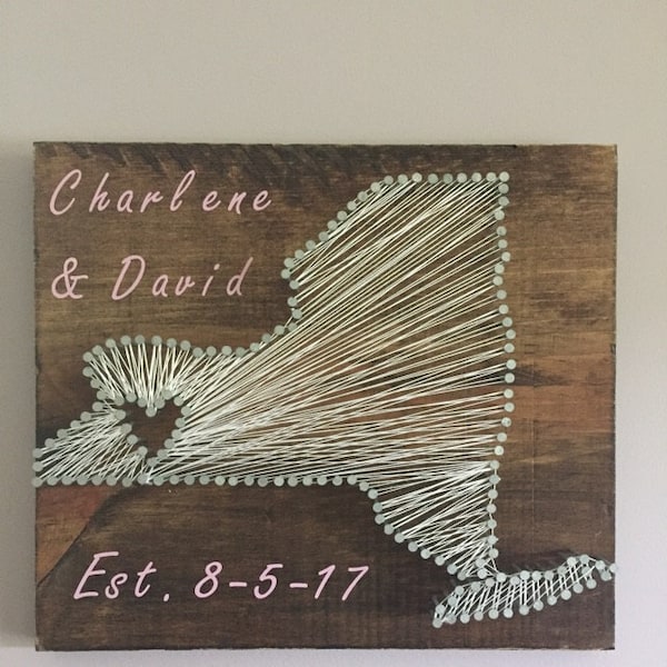 DIY State String Art Kit/ Nail Art Kit/ State String Art/ Anniversary ...