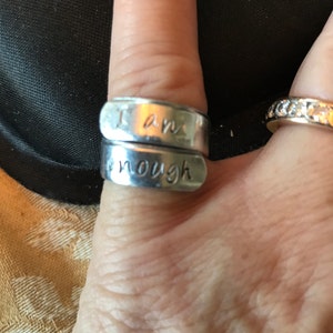 I Am Enough Hand Stamped Ring Very Sturdy Ring Great - Etsy