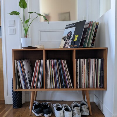 Vinyl Record Storage Mid Century Modern Sideboard Media - Etsy UK