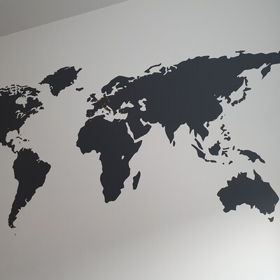 World Map Wall Decal Map of the World Removable Map Wall Decal Wall Map ...