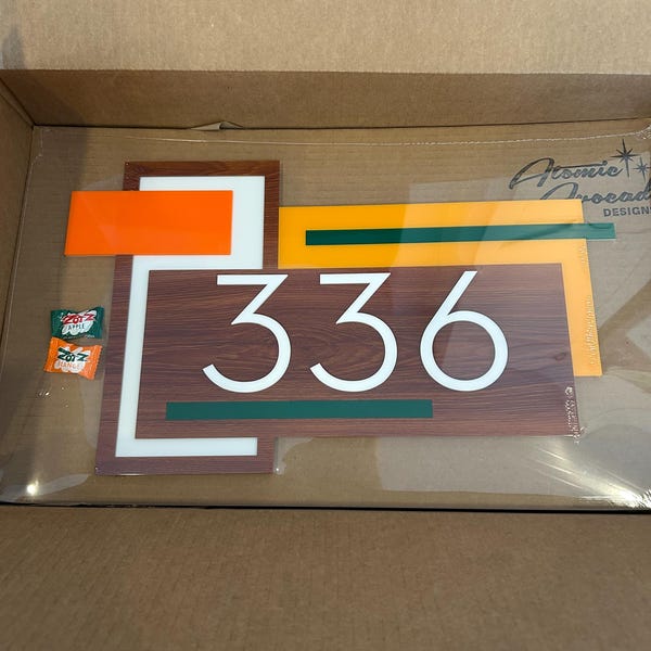 3D Mid Century Modern Atomic Boomerang Welcome Sign Wall Art Retro ...