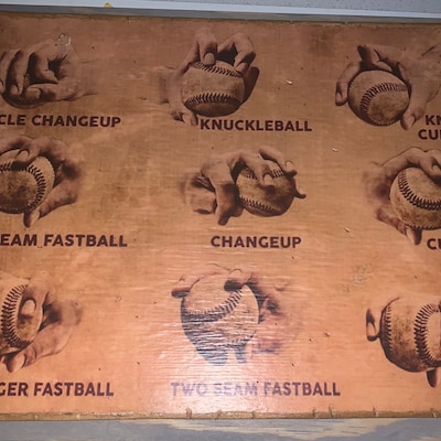 Baseball Pitch Grip Poster MLB Little League Vintage Retro - Etsy