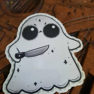 Knife Ghost Transparent Sticker - Etsy