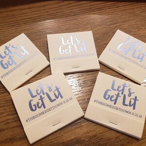 Let's Get Lit Custom Wedding Matchbooks Wedding Favor, Wedding Matche ...