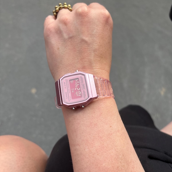 Miami Pink – Modified Watch Based on Casio F-91W – Transparent Pink ...