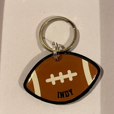 Football Pet ID Tag Dog ID Tag Cat ID Tag Personalized Pet - Etsy