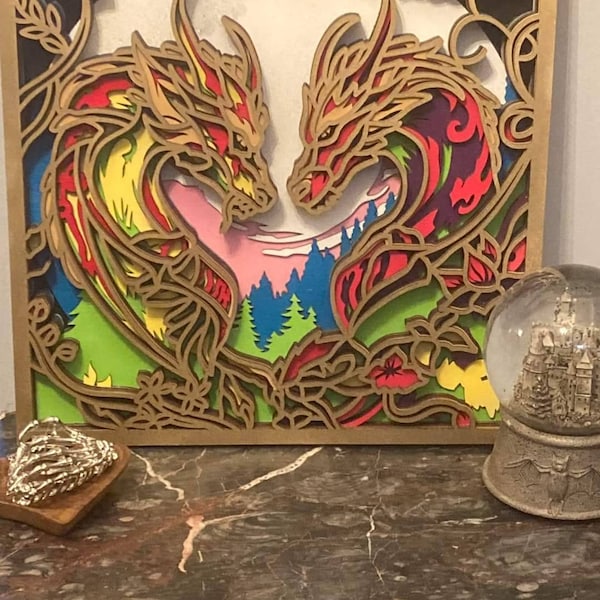 Dragon Multilayer SVG/ Dragon Cut File/ 3D Layer/ Plywood Cutting ...