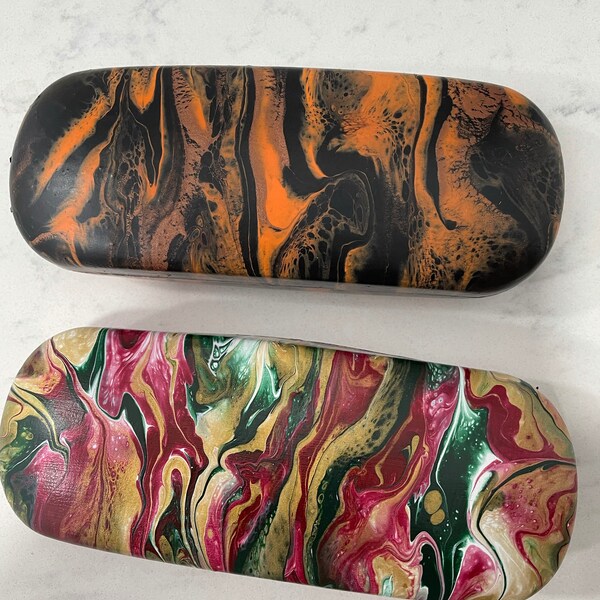 Custom Hard Eye Glass Case, Abstract Painted Glasses Case, Painted Eye ...