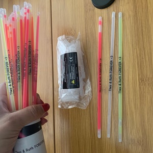 50 X Personalized 8 Glow Bracelets Necklaces Light Sticks Imprinted W ...