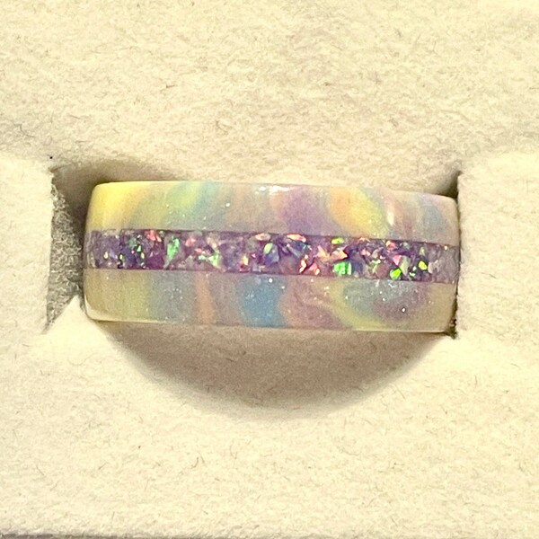 Unicorn Poop Ring With Opal Inlay - Diamond Dust Ring - Diamondcast ...