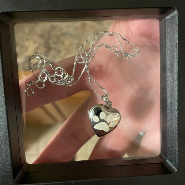 Paw Print Locket, Paw Locket, Locket With Paw, Paw Print Necklace ...