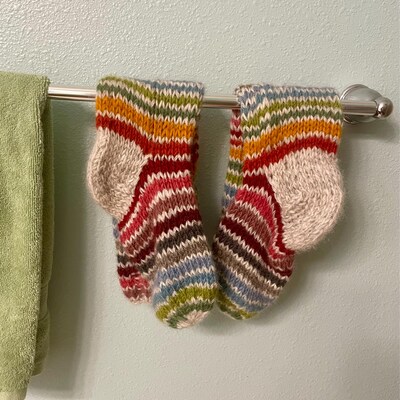 Bright Starfish Sweater Hand Knitted Jumper Multicoloured Retro Design ...