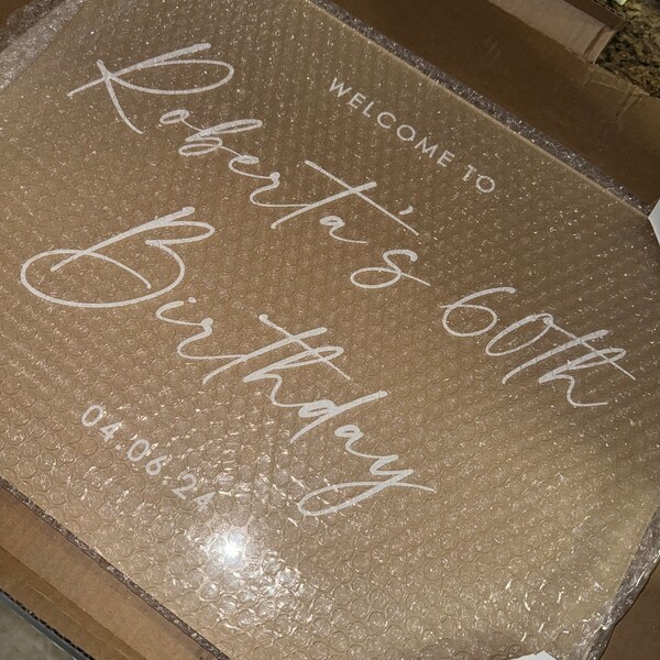 Acrylic Birthday Sign, Hanging Modern Birthday Sign, Modern Birthday ...