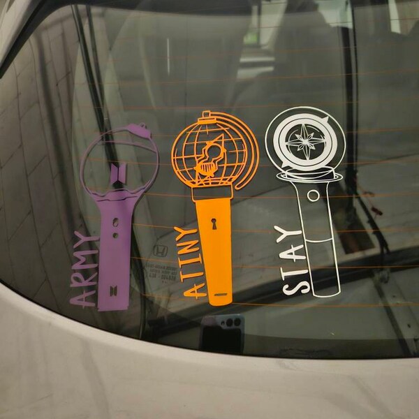 Kpop Car Decal, Vinyl Sticker, Light Stick, Sticker for Cars - Boy ...