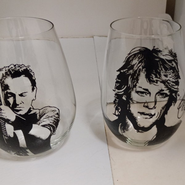 Bruce Springsteen Hand Painted Stemless Wine Glass - Etsy