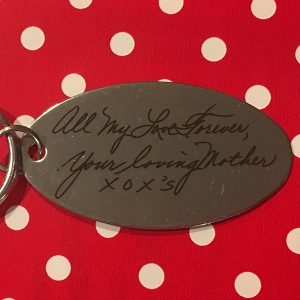 Handwritten Key Chain, Your Handwriting Keychain - or Font ...