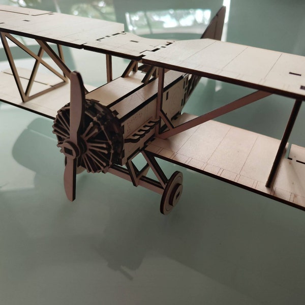 3D Biplane Laser Cut Files | Vintage Airplane Model | Digital Download ...