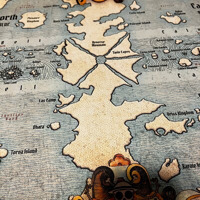 Anime One Piece World Map, Wrapped Canvas Map, World Map, Wrapped ...