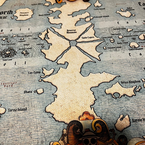 Anime One Piece World Map, Canvas Map, World Map, Canvas Scroll ...