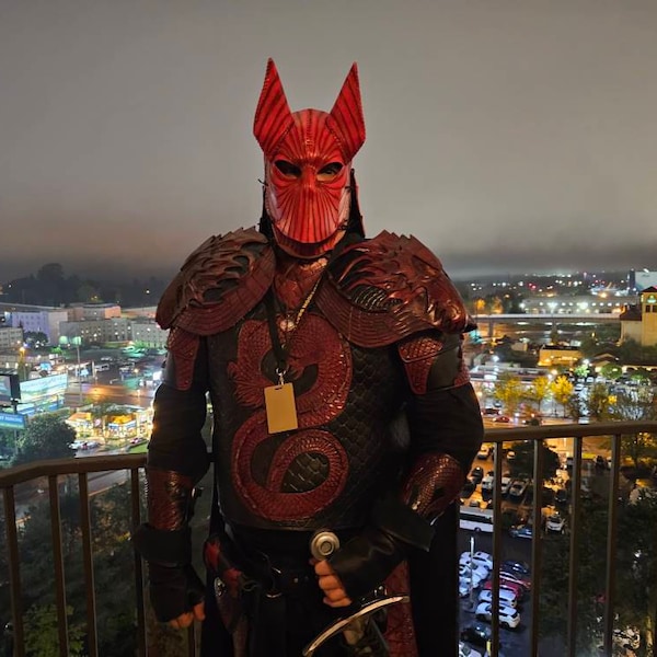 Handmade Genuine Leather Mask With Horns in Natural Colors - the Horned ...