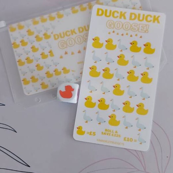 Duck Duck Goose Game and Dice Savings Challenge Cash Stuffing A6 Binder ...