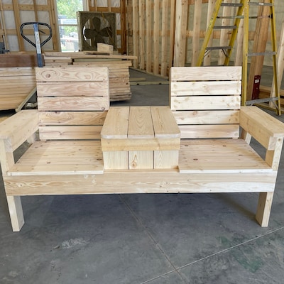 Double Garden Chair Bench With Middle Table Plans - Etsy