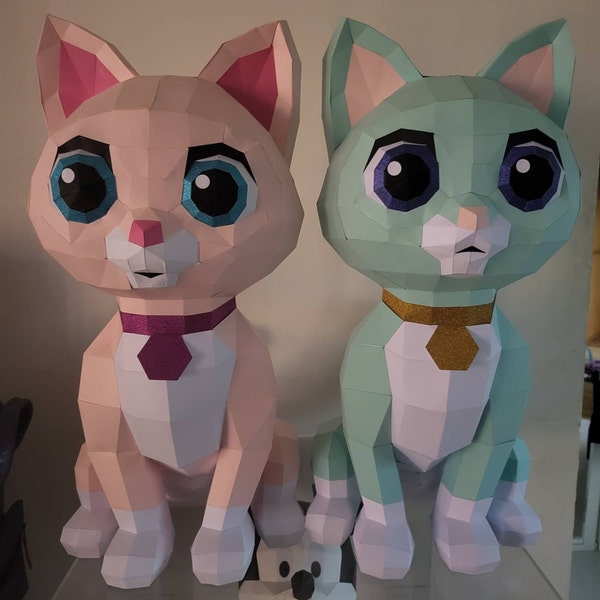 Papercraft Template Baby Cat, Format Pdf, SVG and DXF Format Compatible ...