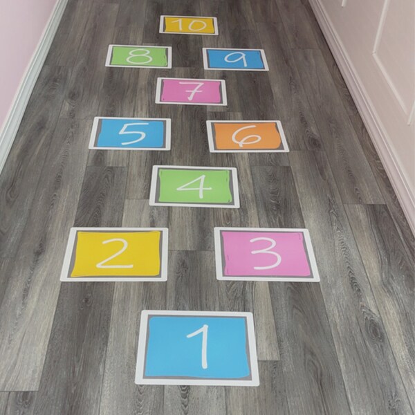 Hopscotch Textured Peel and Stick Floor Decals • Set of 10 • Birthday ...