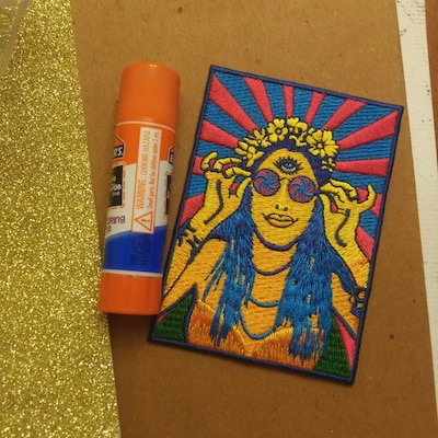 60's Retro Psychedelic Hippy Chick Iron on Patch - Etsy