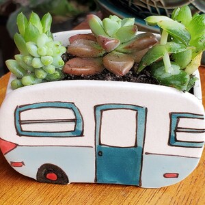 Small Planter. Small Bleu Vintge Car Planter. Blue Ceramic - Etsy