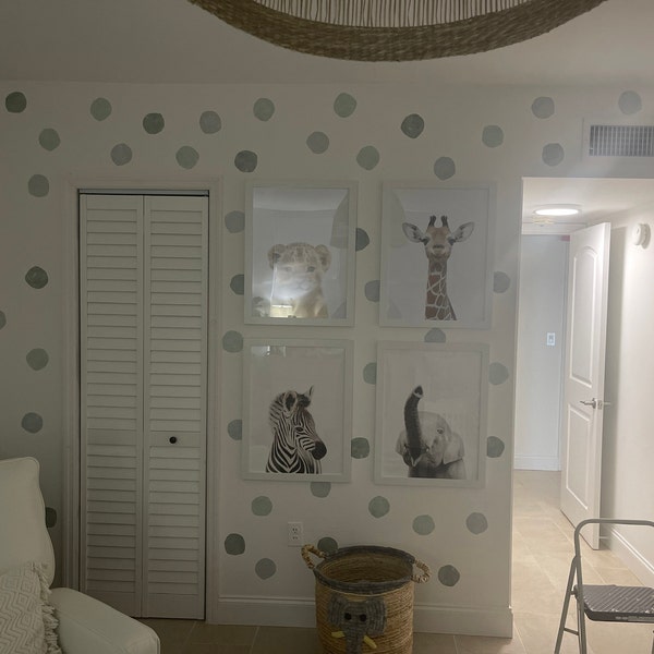 Watercolor Dots, Peel and Stick Decal, Reusable Wall Decal ...