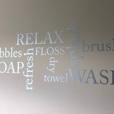 Bathroom Wall Decor Words Bathroom Decals Bathroom Wall - Etsy