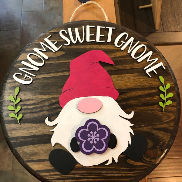 Gnome Welcome Sign With Interchangeable Pieces | Mother's Day Gift ...