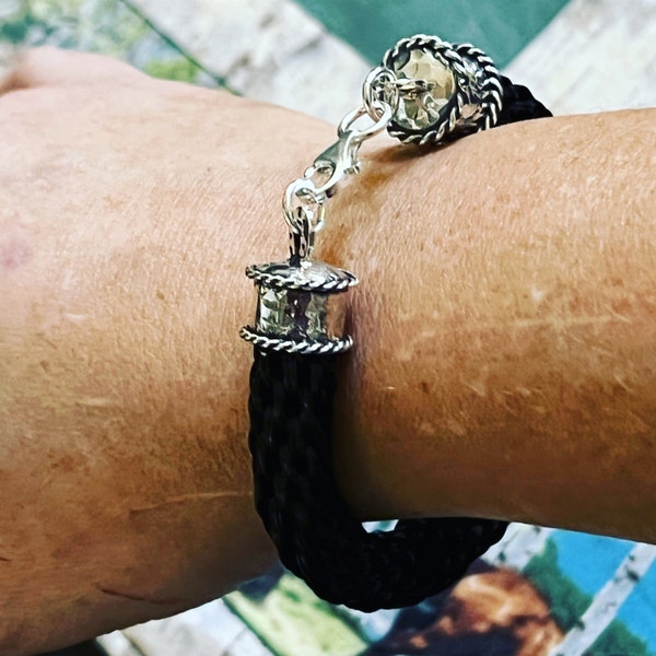10mm Thick Braided Horse Hair Bracelet With Solid Sterling Silver ...