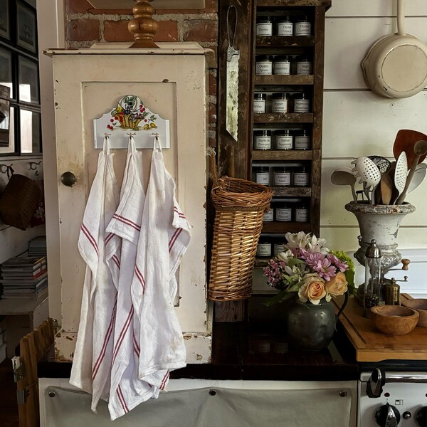 Vintage French Unused Damask Fabric, Roses, French Ticking, Toile De ...